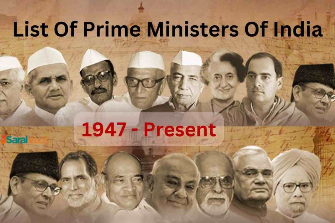 List of Prime Ministers of India (1947 - Present) - Saralstudy.com