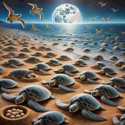 Mass nesting of Olive Ridley turtles in Odisha's Rushikulya