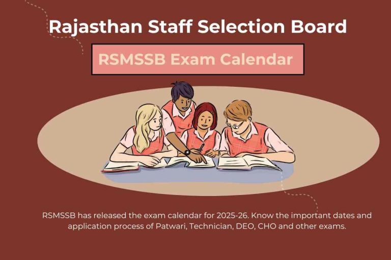 RSMSSB Exam Calendar 2025-26 Released: Check Important Dates